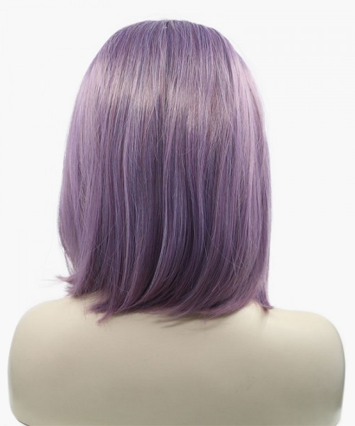 Invisilace Purple Short Bob Wig Straight Synthetic Lace Front Wigs ...