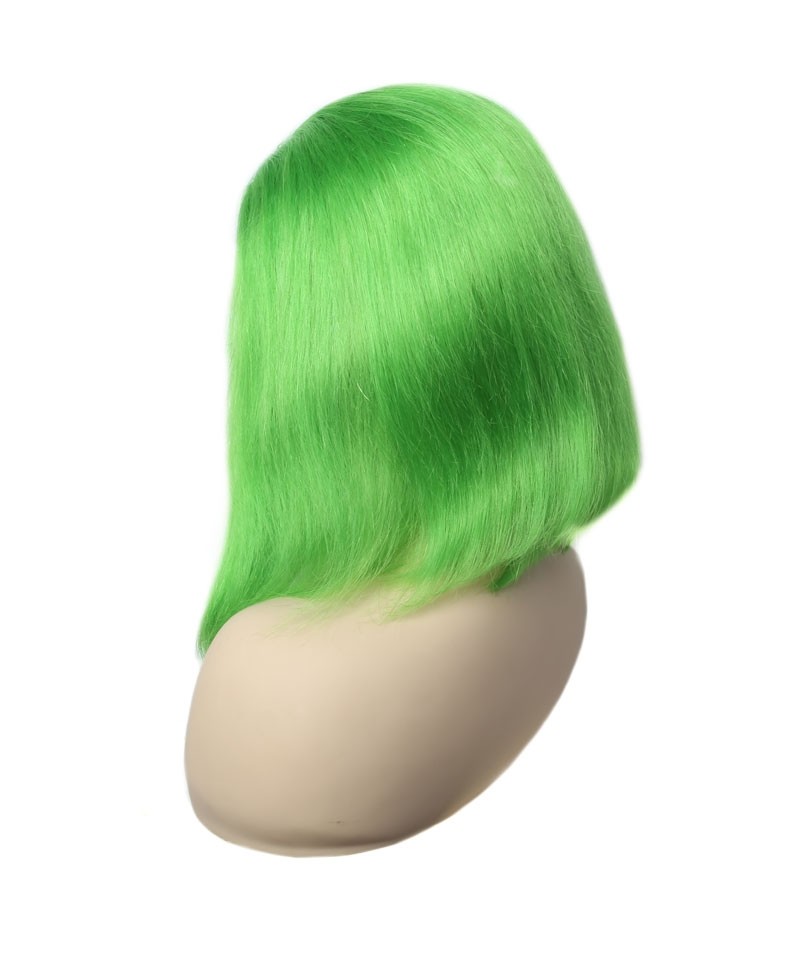 Neon Green Bob Wig Human Hair Lace Frontal Wigs 130% Density ...